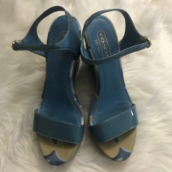 Coach | Shoes | Coach Klara Women Size 75b Buckle Blue Platform | Poshmark